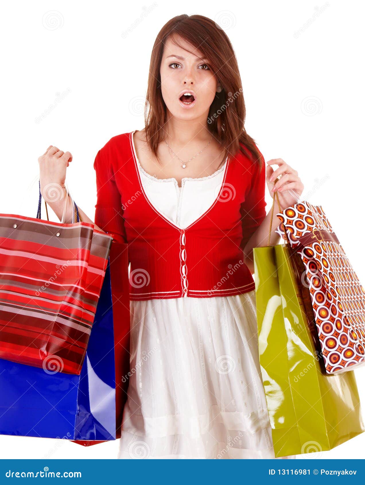 Expression Girl with Shopping Bag. Stock Image - Image of shoes, smile ...