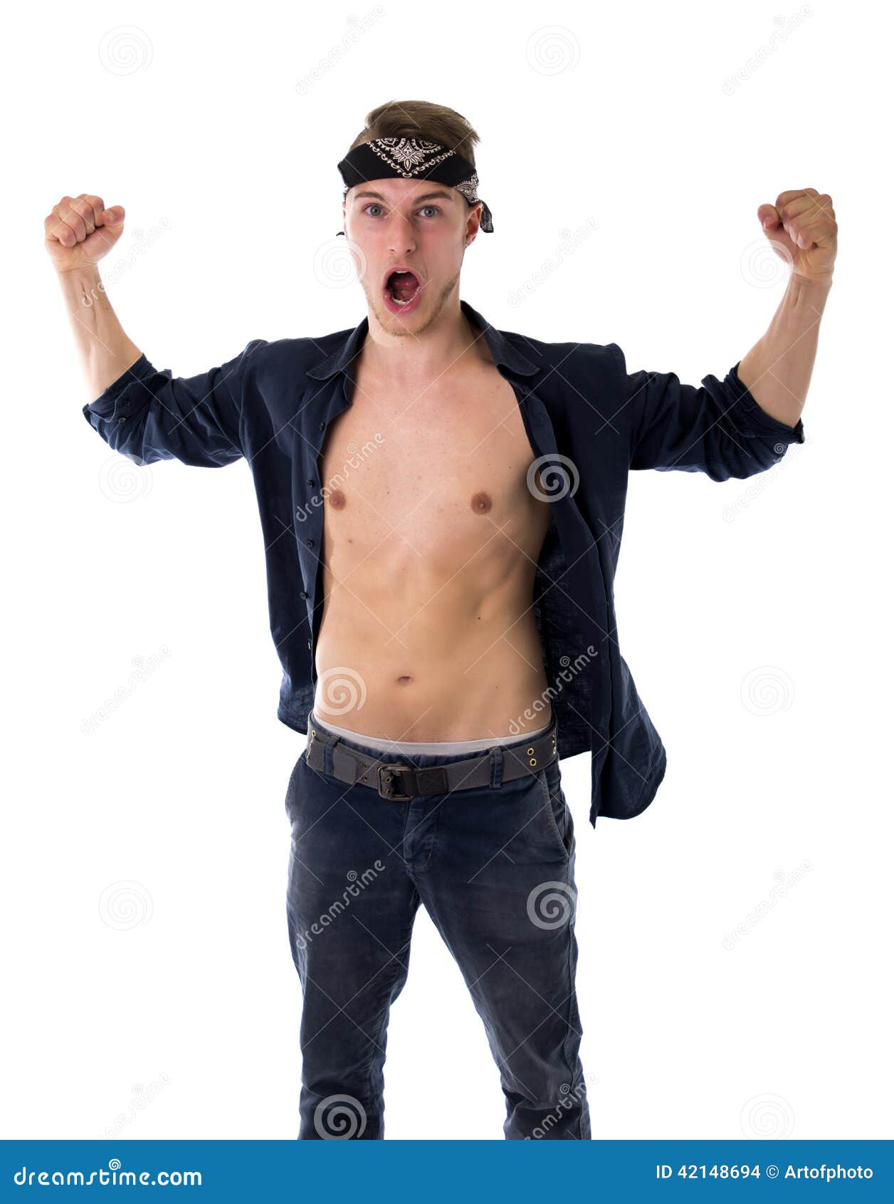 Expression of Joy for Victory on Handsome Young Man Stock Photo - Image ...