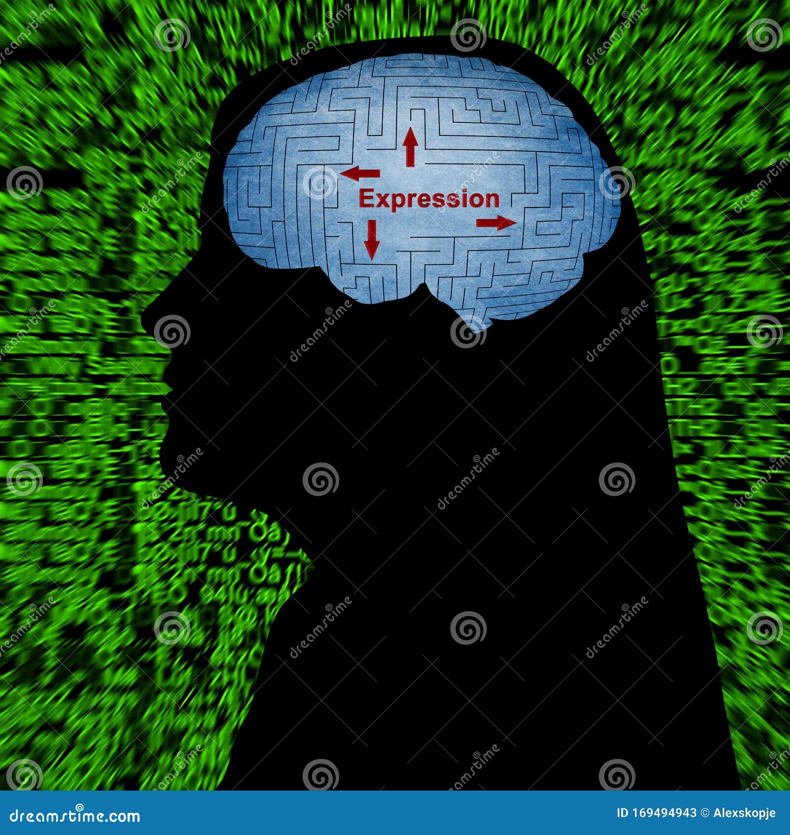 Expression mind control stock illustration. Illustration of space ...