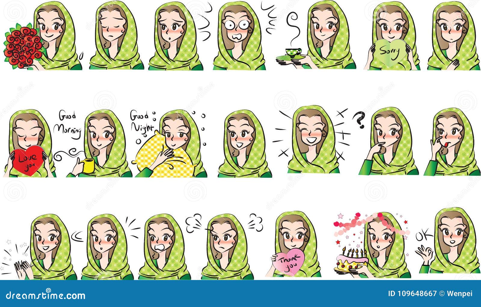 Expression package vector editorial photography. Illustration of scarf ...