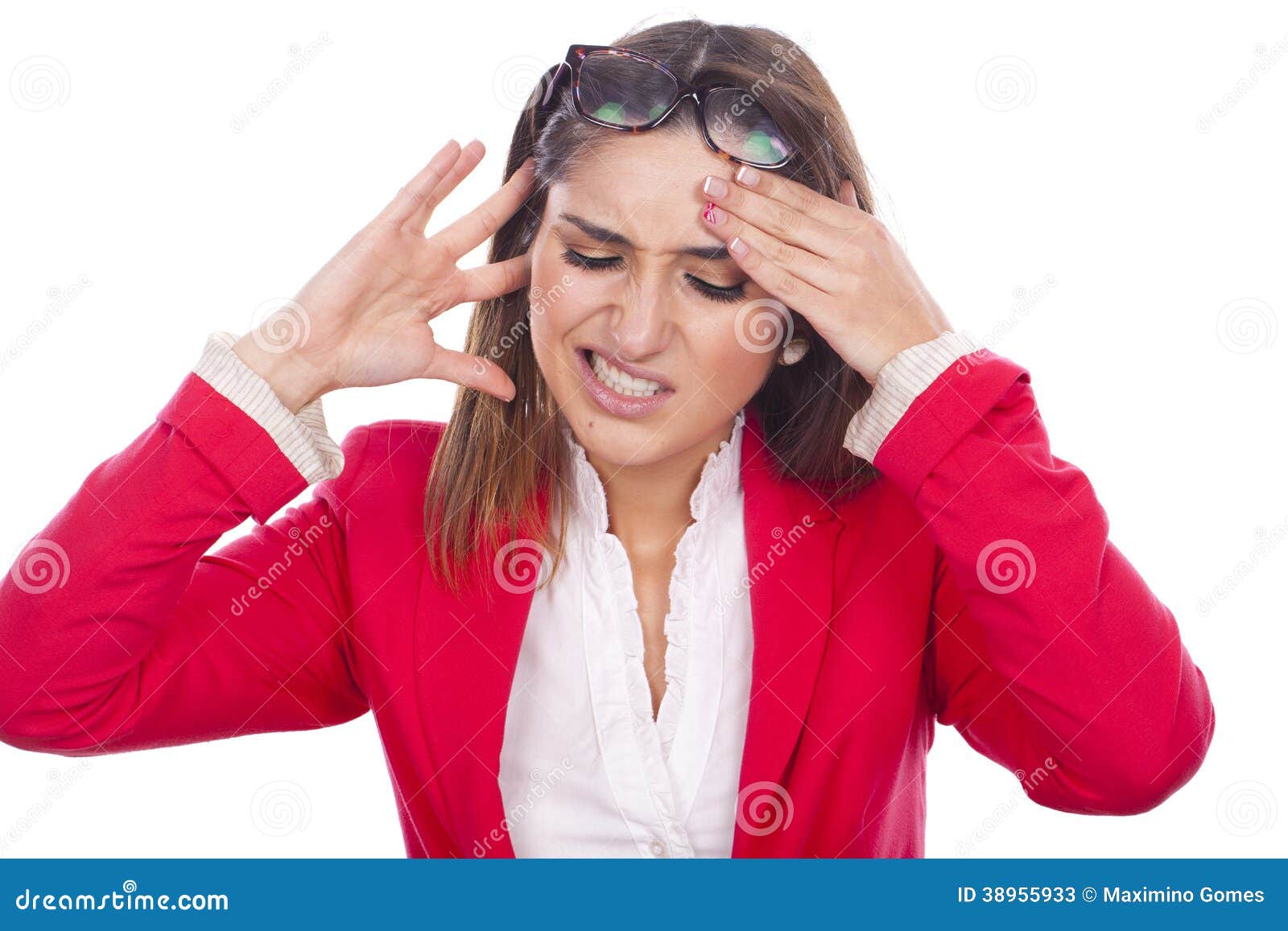 Expression of Pain and Discomfort at Work Stock Image - Image of modern ...