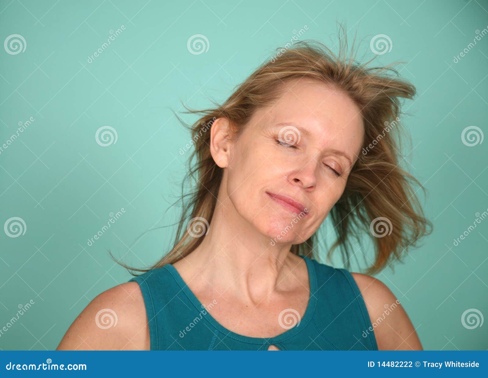 Expression of Pleasure on Mature Woman Stock Photo - Image of portrait ...