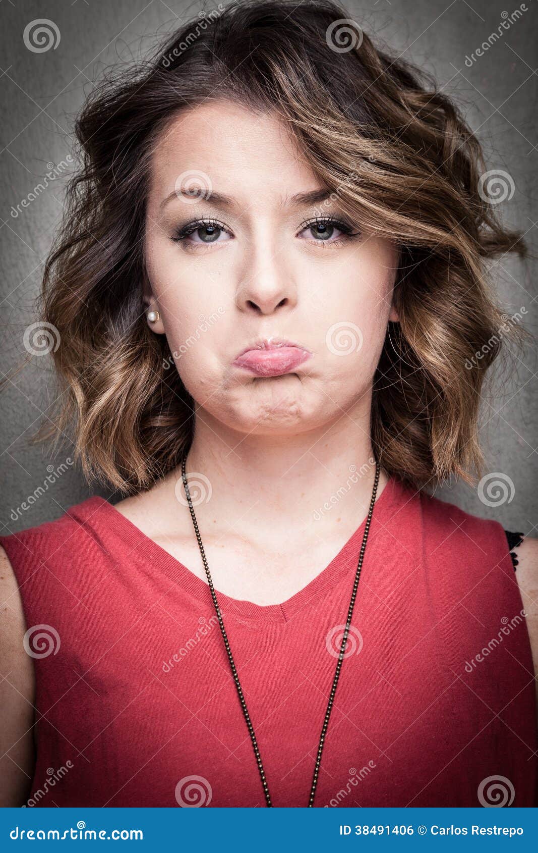 Expression portrait stock photo. Image of eyebrow, female - 38491406