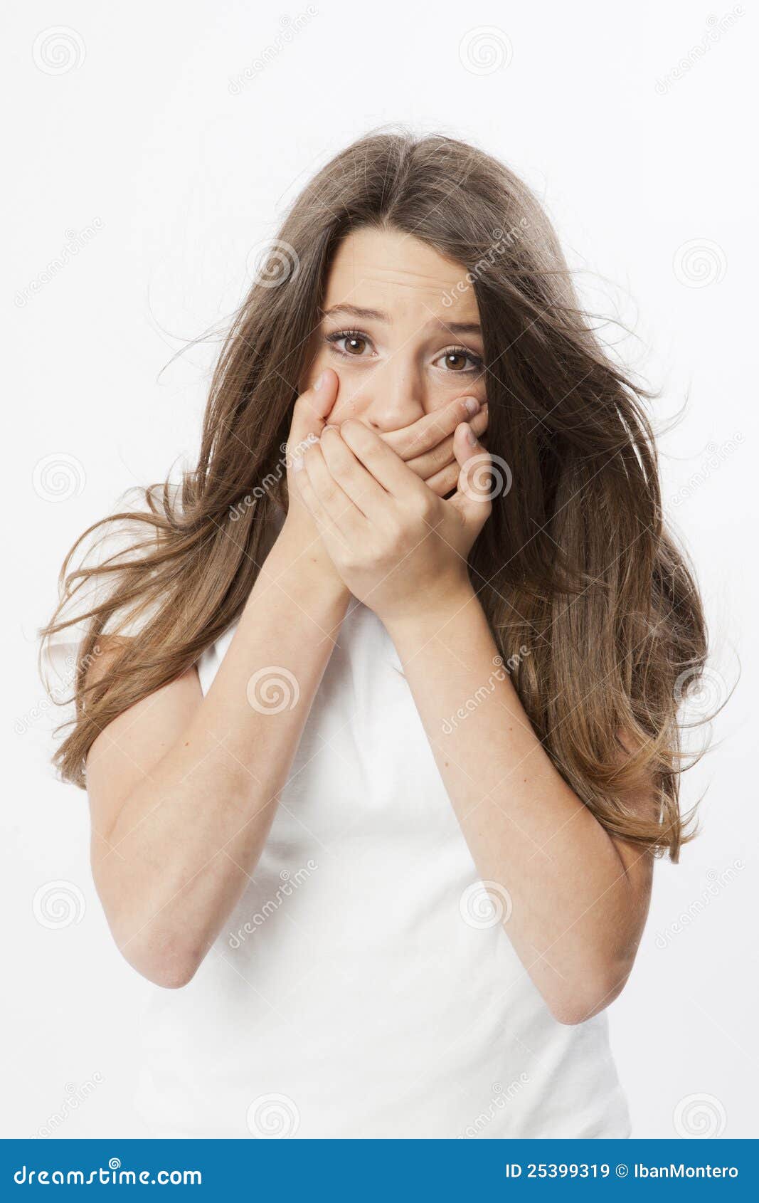 Expression of a Real Young Girl Stock Image - Image of forgot, copy ...