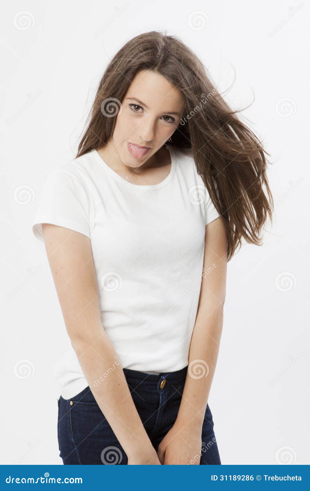 Expression of a Real Young Girl Stock Photo - Image of beautiful ...