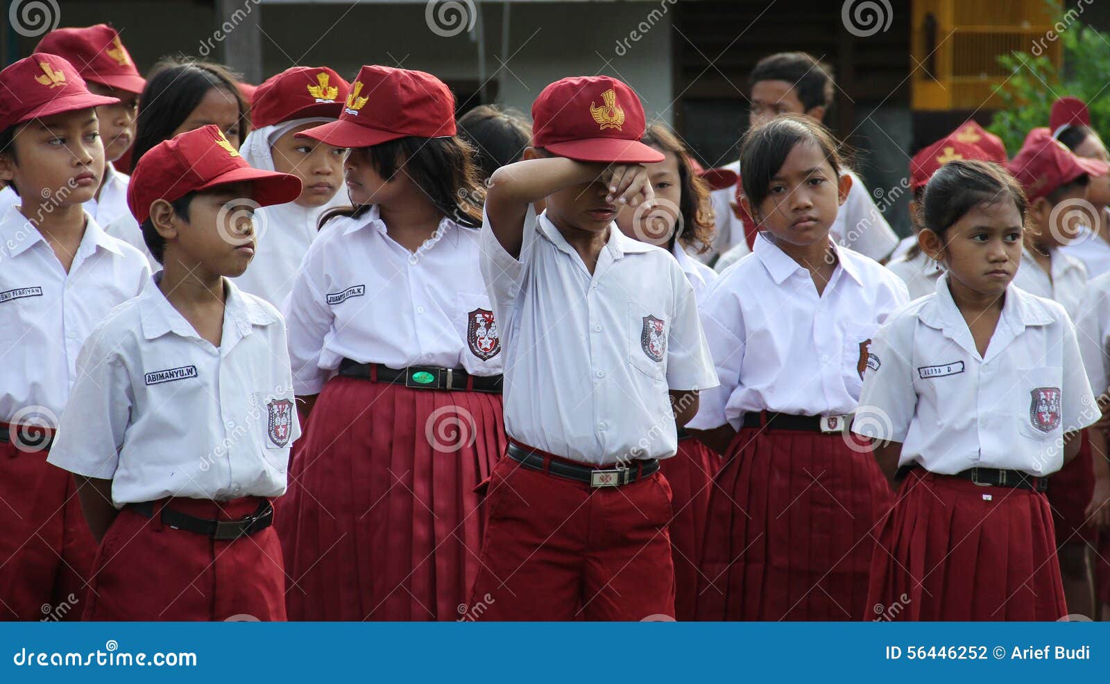 Expression of School Children when Entering the First Day of Sch ...