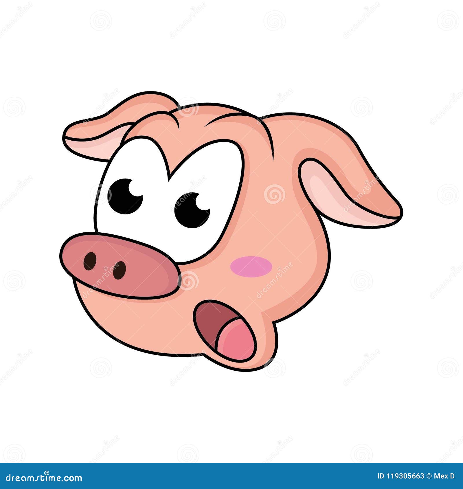 The Expression of a Shocked Pig Cartoon Cartoon Stock Illustration ...