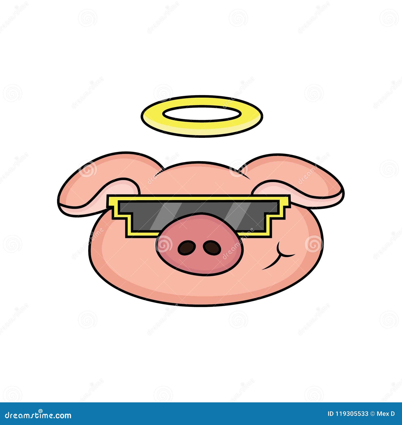 Pig cartoon stock illustration. Illustration of glasses - 119305533