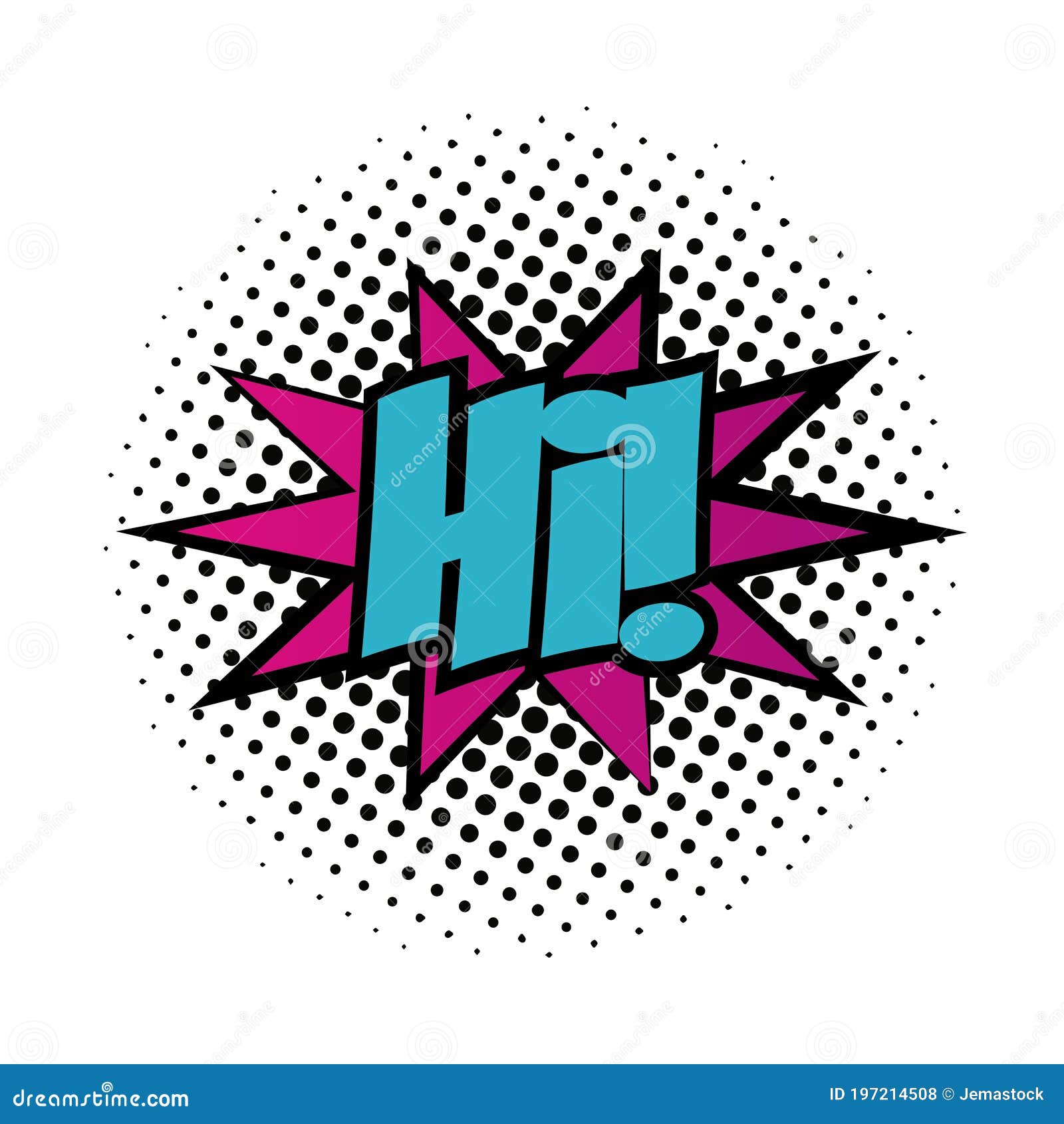 Expression Splash with Hi Word Pop Art Fill Style Stock Vector ...
