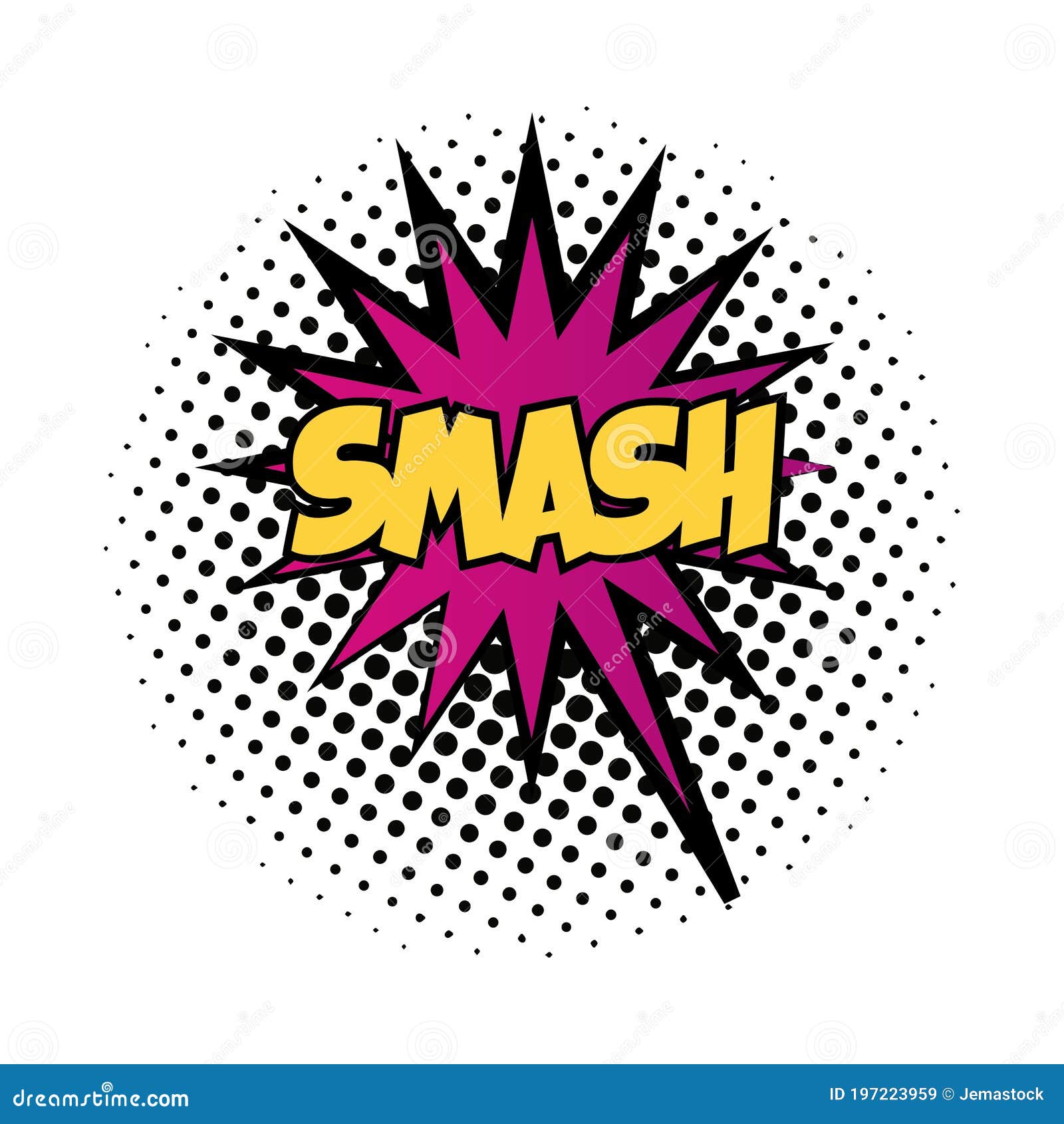 Expression Splash with Smash Word Pop Art Fill Style Stock Vector ...