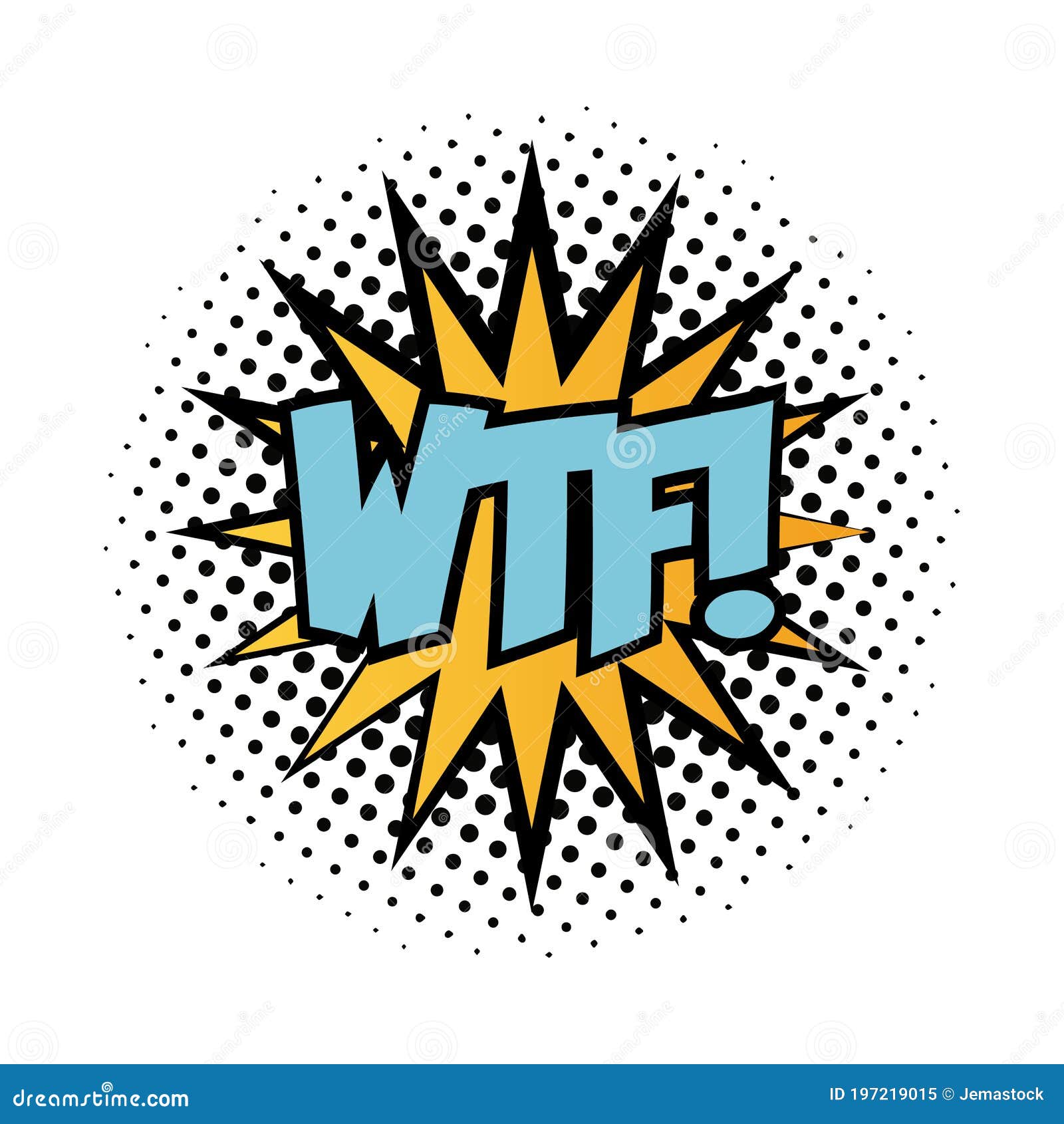 Expression Splash with Wtf Word Pop Art Fill Style Stock Vector ...