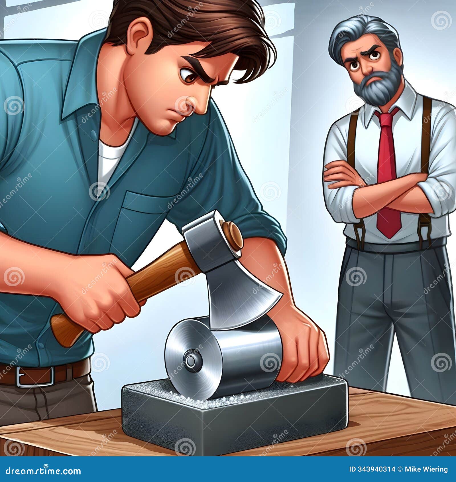 Expression "to Have an Axe To Grind" Stock Illustration - Illustration ...
