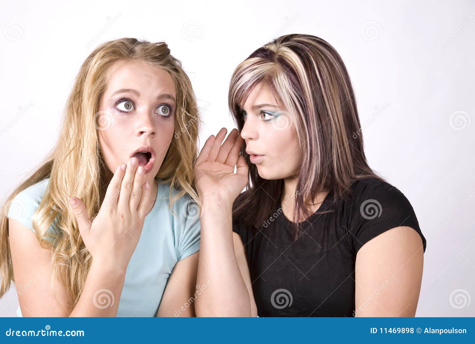 Expression Two Girls with a Secret Stock Photo - Image of blond, mouth ...