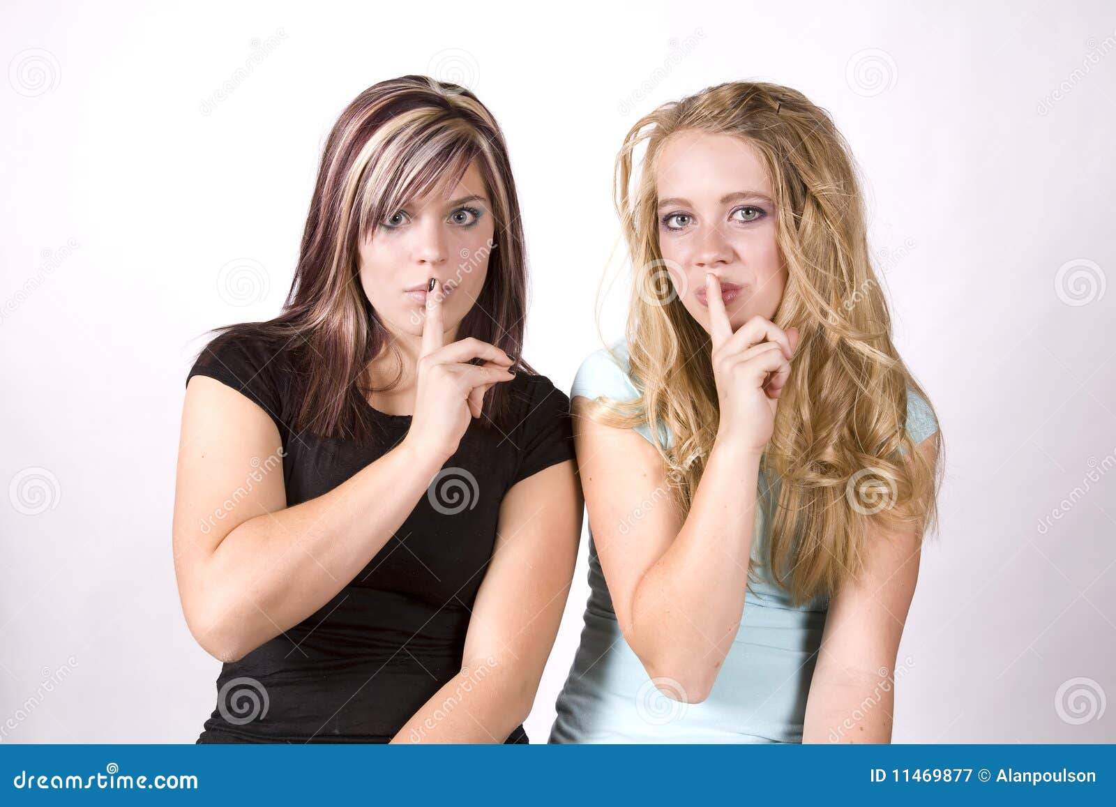 Expression two girls shhh stock image. Image of body - 11469877