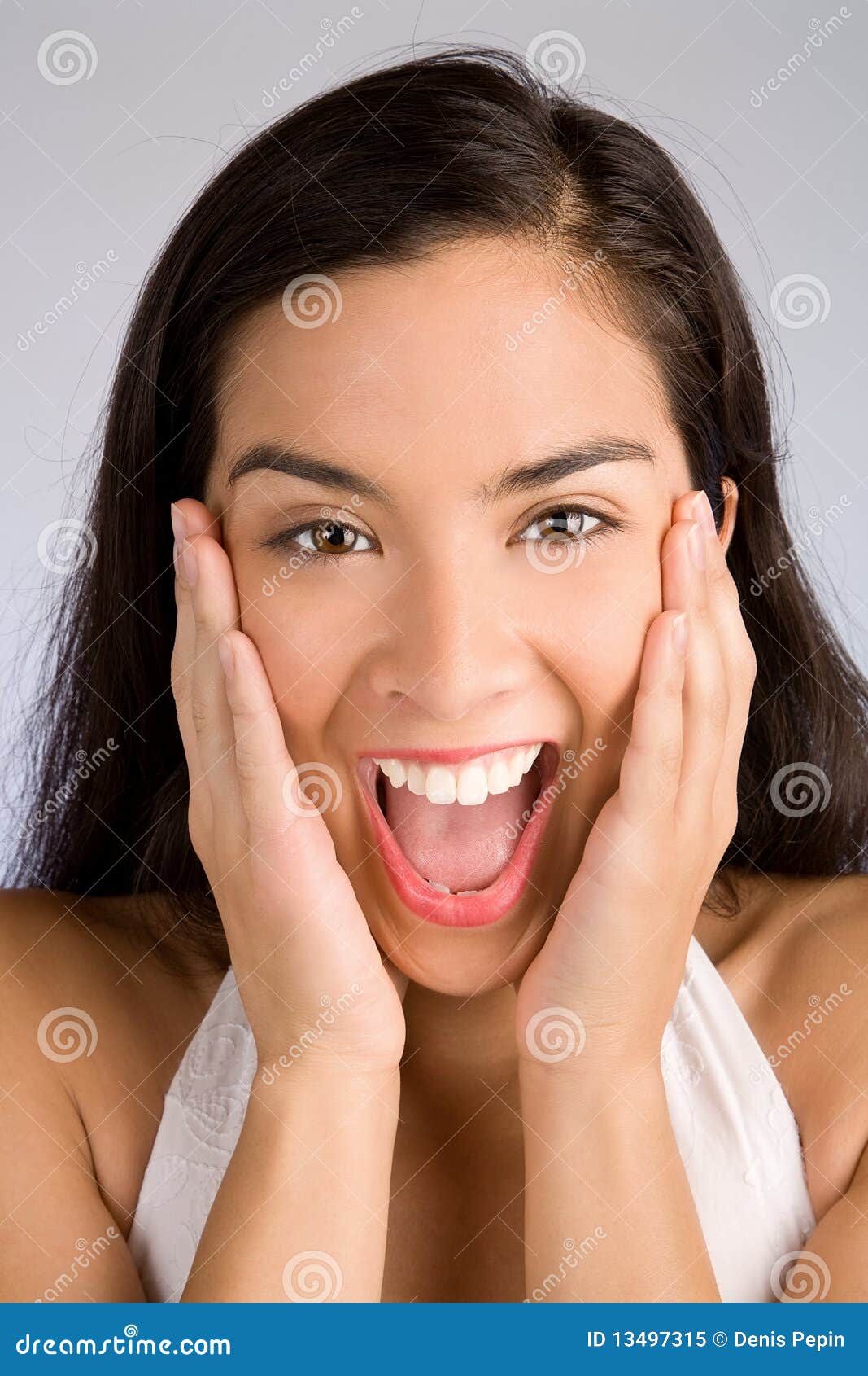 Expression of a Woman Winning Something Big Stock Image - Image of ...
