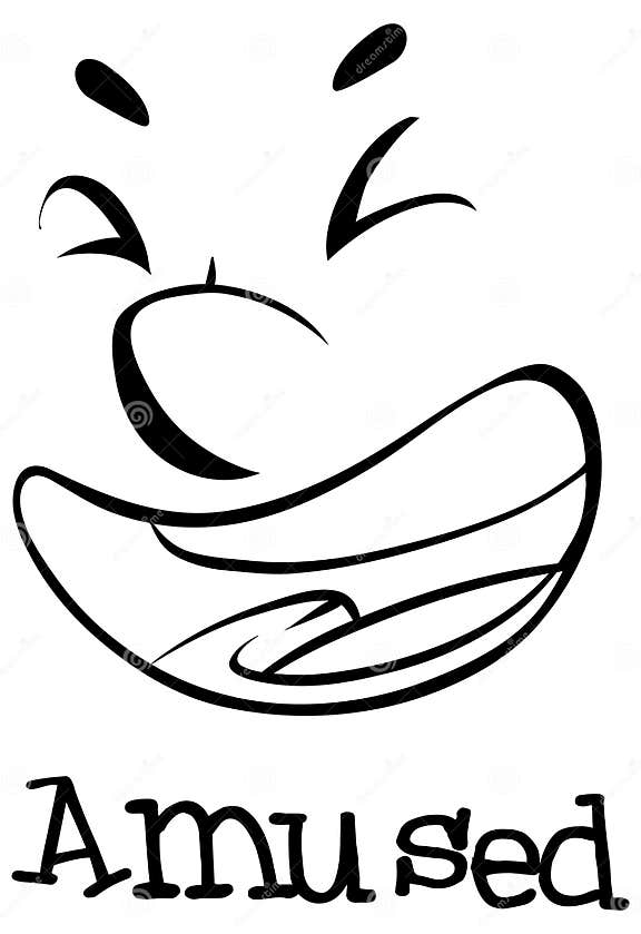 Expression Wordcard with Amused Stock Vector - Illustration of ...
