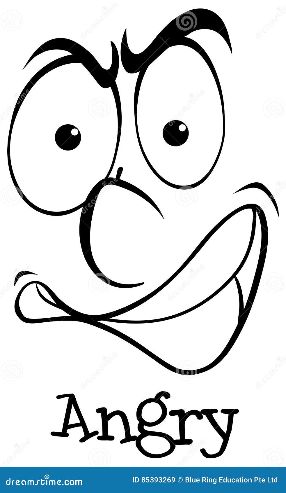 Expression Wordcard with Angry Stock Vector - Illustration of ...