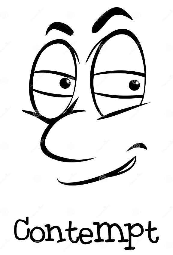 Expression Wordcard for Contempt Stock Vector - Illustration of eyes ...