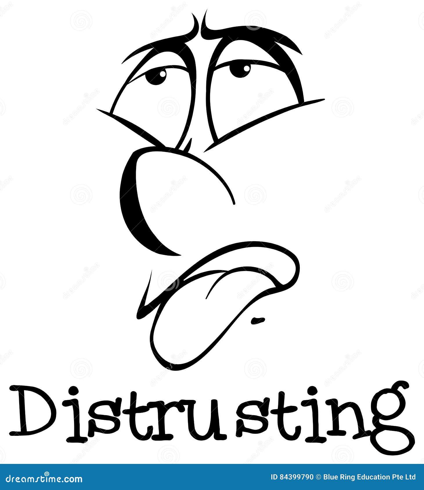 Expression Wordcard for Distrusting Stock Illustration - Illustration ...