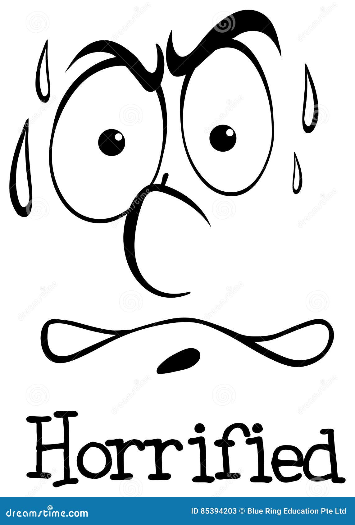 Expression Wordcard for Horrified Stock Vector - Illustration of ...