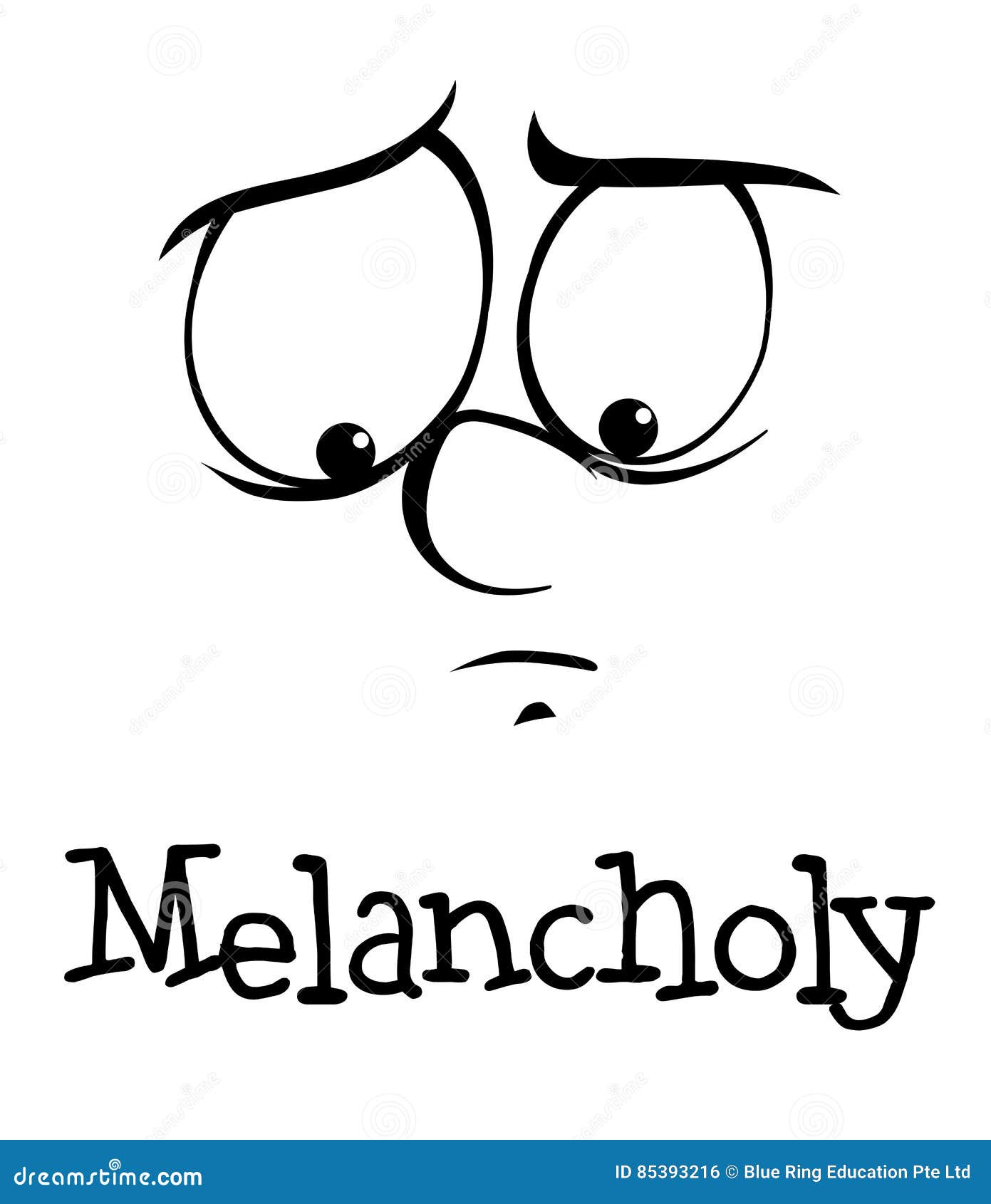 Expression Wordcard for Melancholy Stock Vector - Illustration of ...