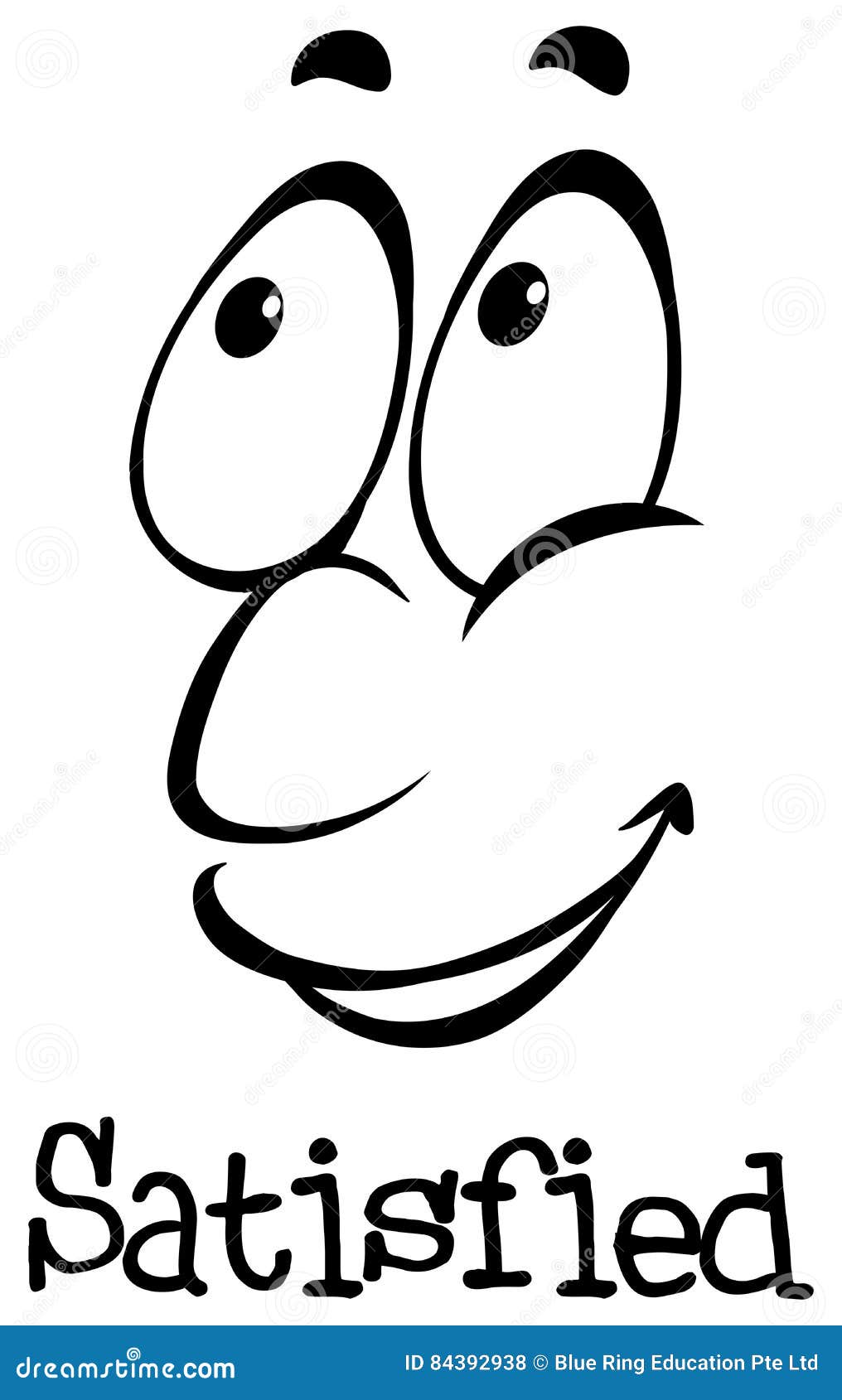 Expression Wordcard for Satisfied Stock Vector - Illustration of ...