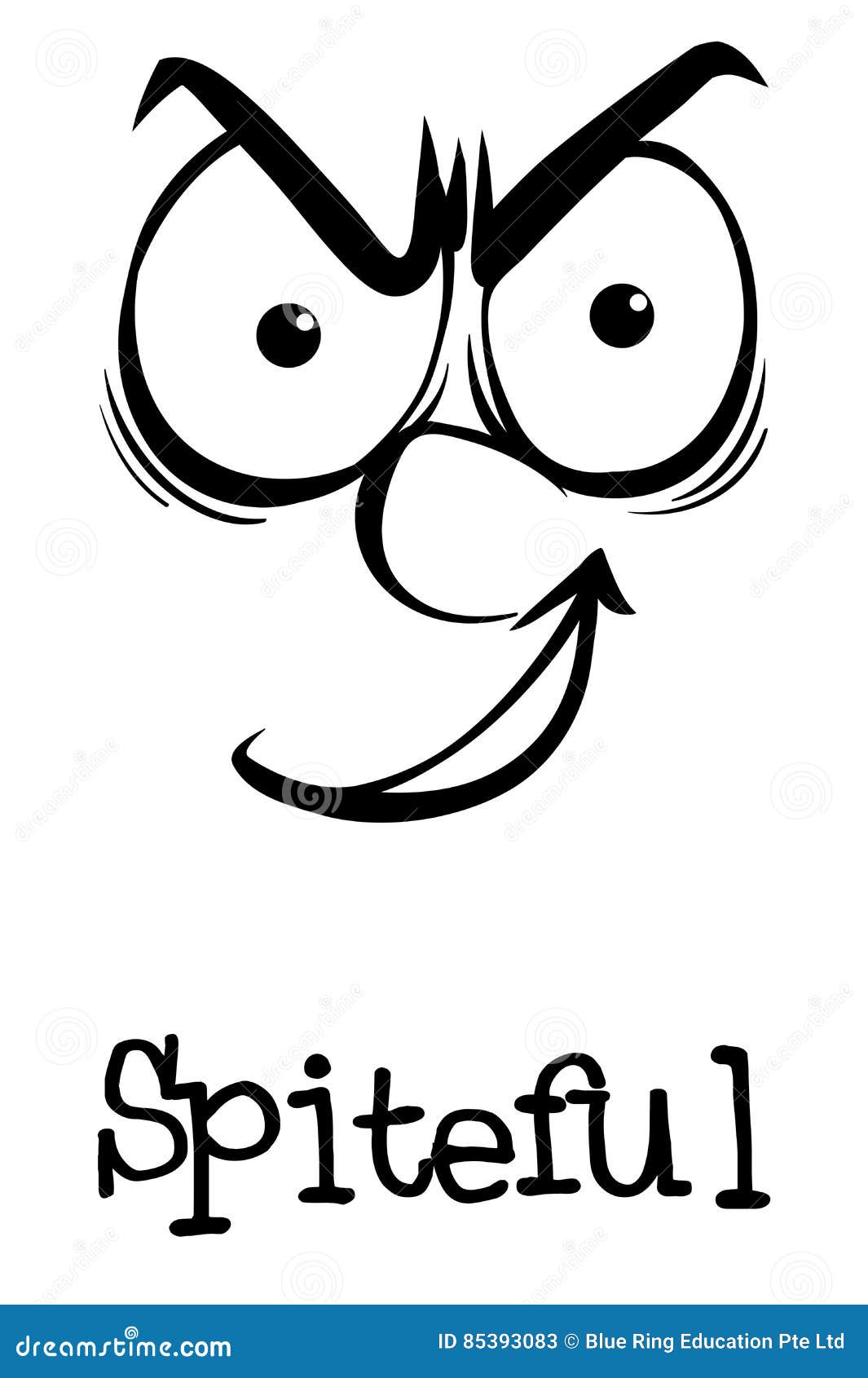 Expression Wordcard For Contempt Vector Illustration | CartoonDealer ...