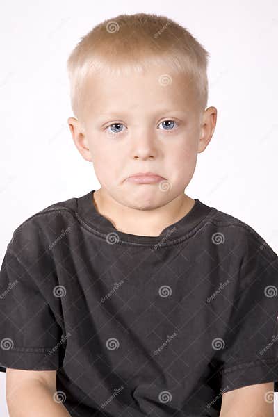 Expression Young Boy Sad Face Stock Photo - Image of head, mood: 11434300