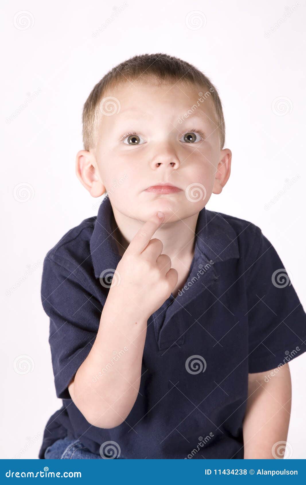 Expression Young Boy Thinking Stock Photo - Image of childhood, funny ...