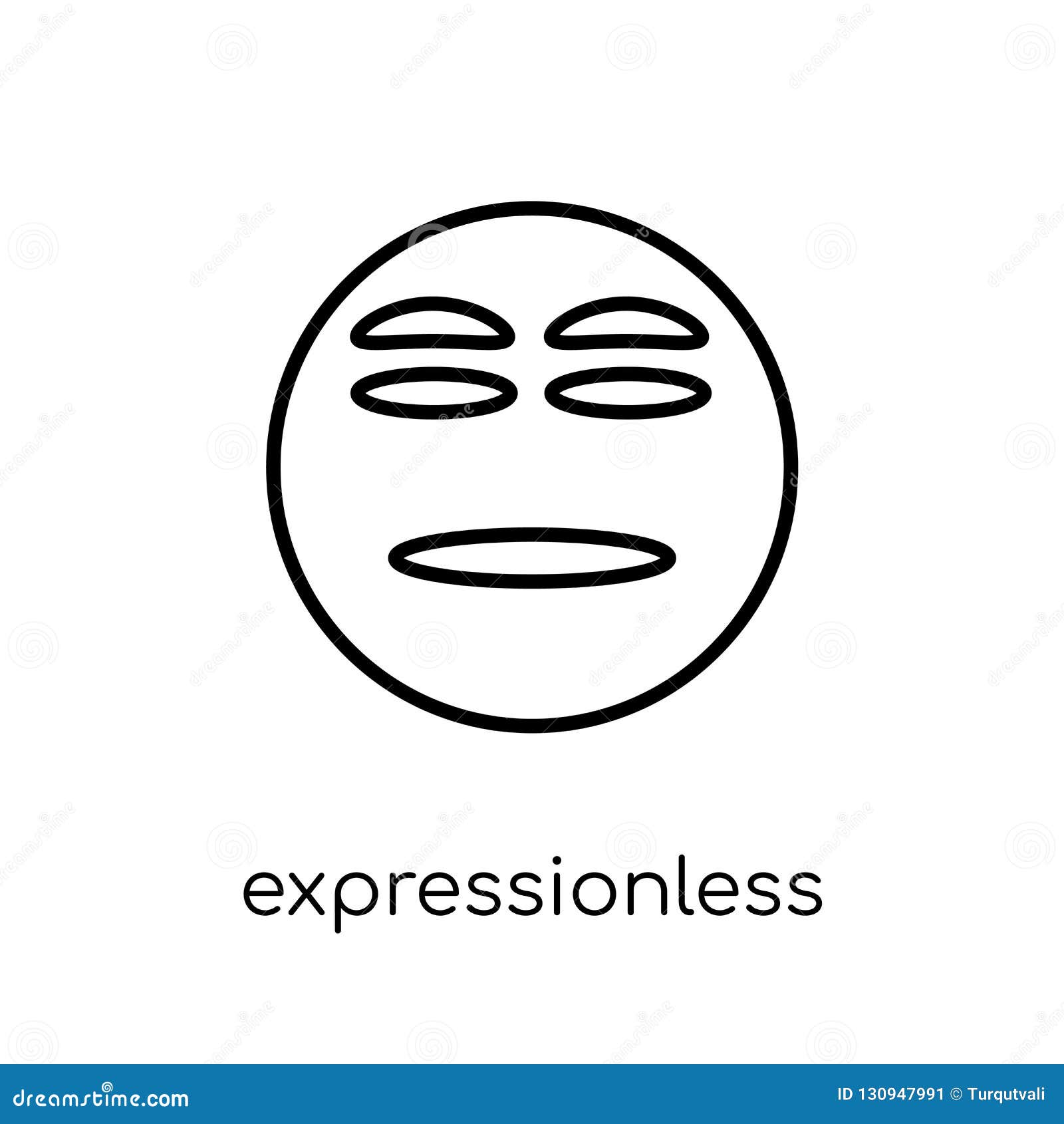Linear Expressionless Emoji Icon From Emoji Outline Collection. Thin ...