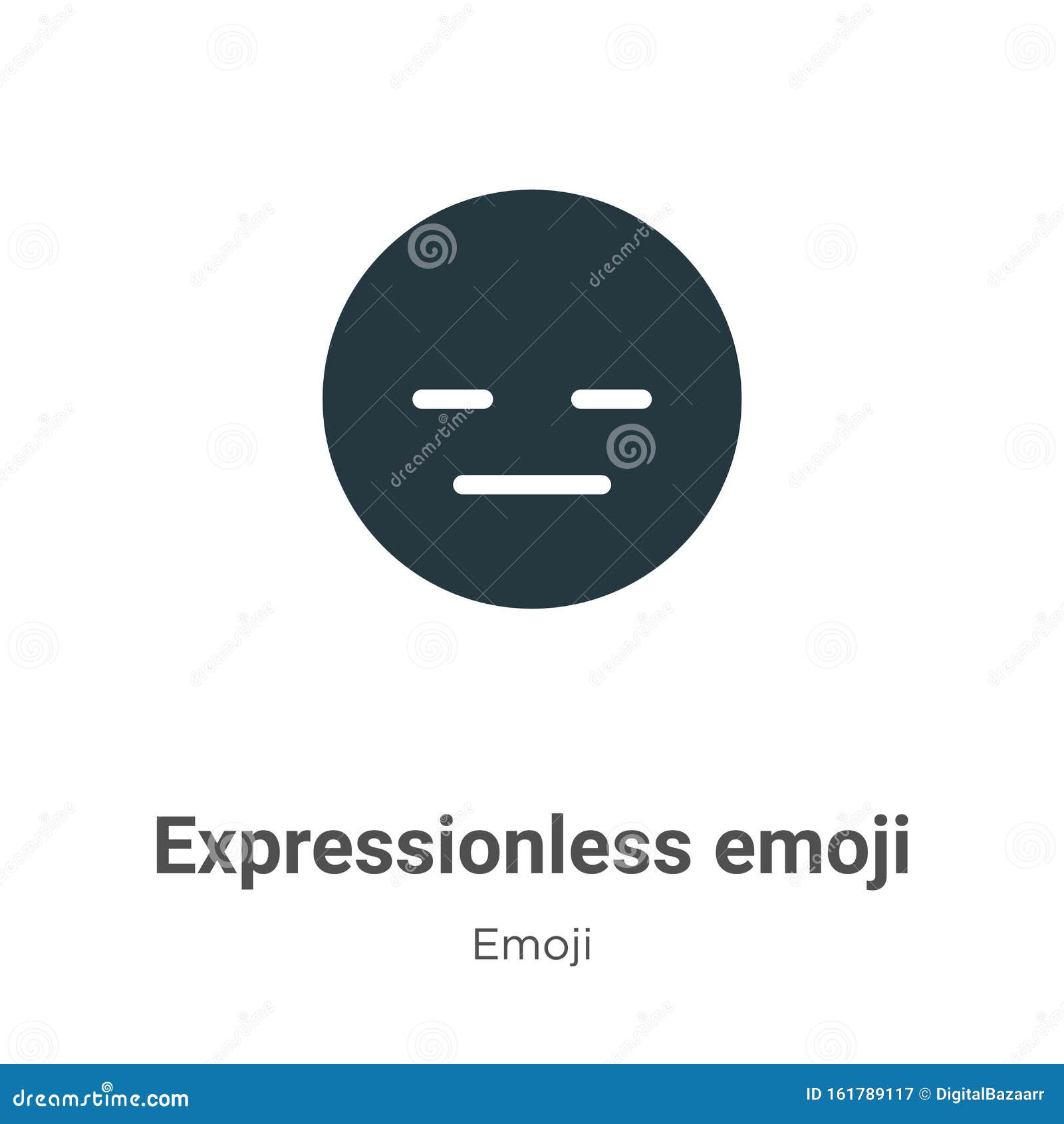 Expressionless Emoji Vector Icon on White Background. Flat Vector ...