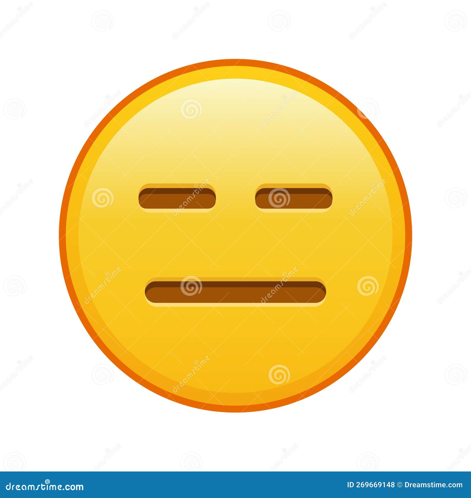 Expressionless Face Large Size of Yellow Emoji Smile Stock Vector ...