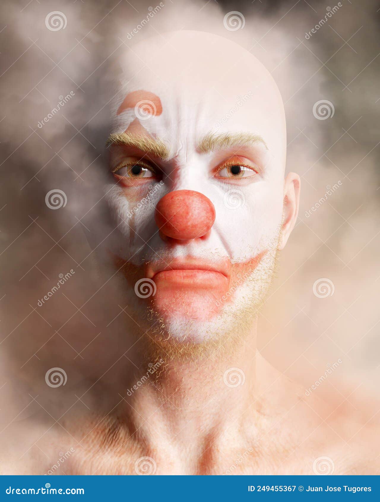 Expressionless Man Painted As a Clown, NO AUTHORIZATION is NEEDED, it ...