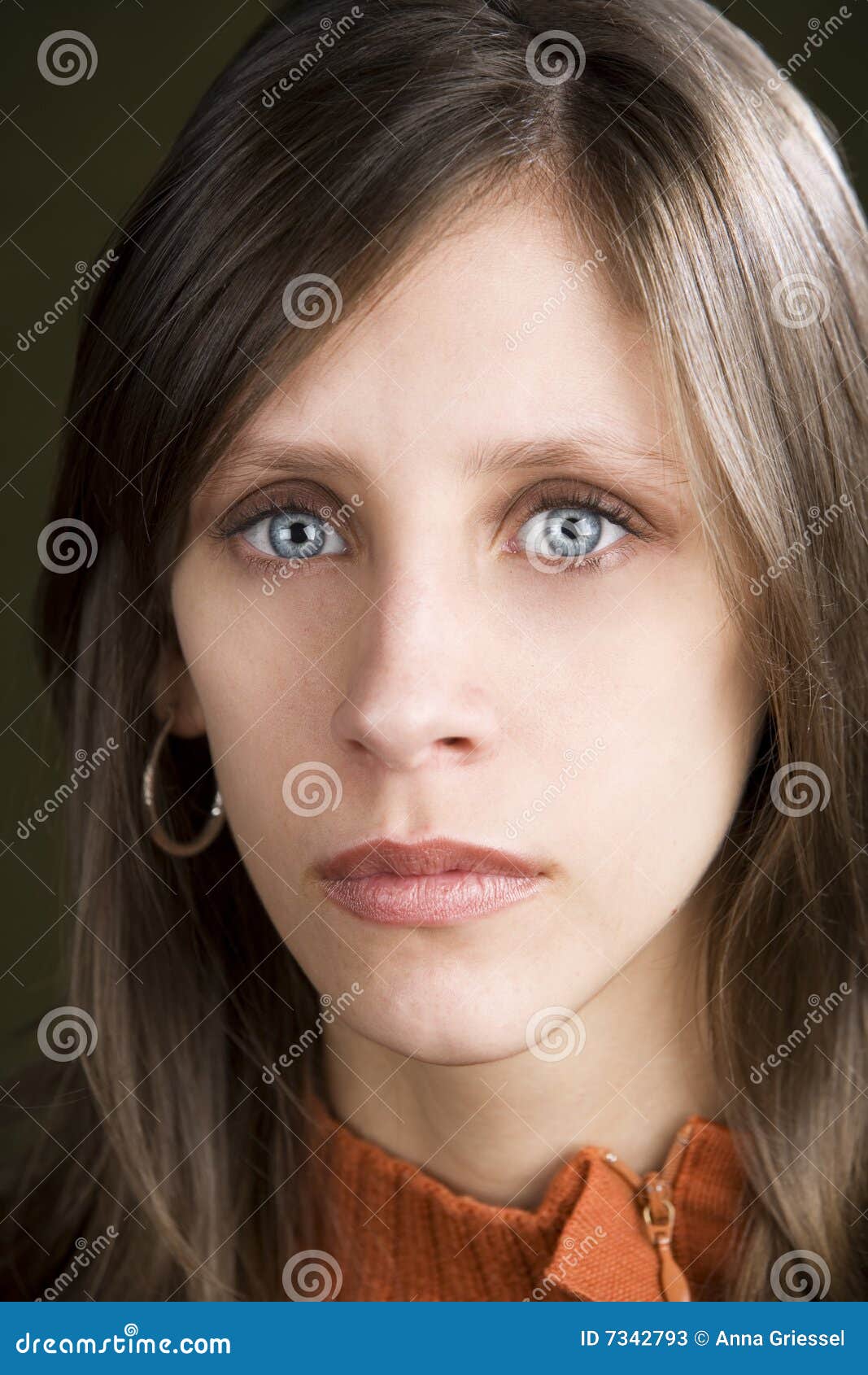 Expressionless Young Woman stock image. Image of portrait - 7342793