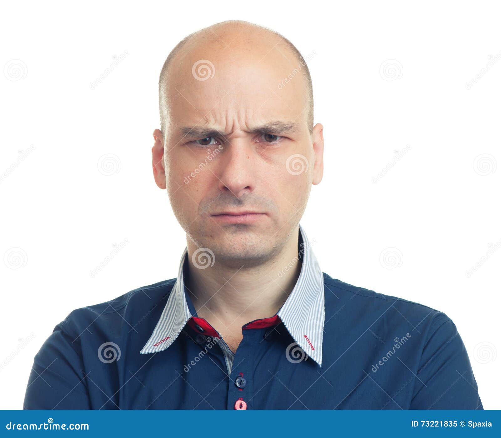 Expressions of Bald Man - Angry Stock Image - Image of white ...