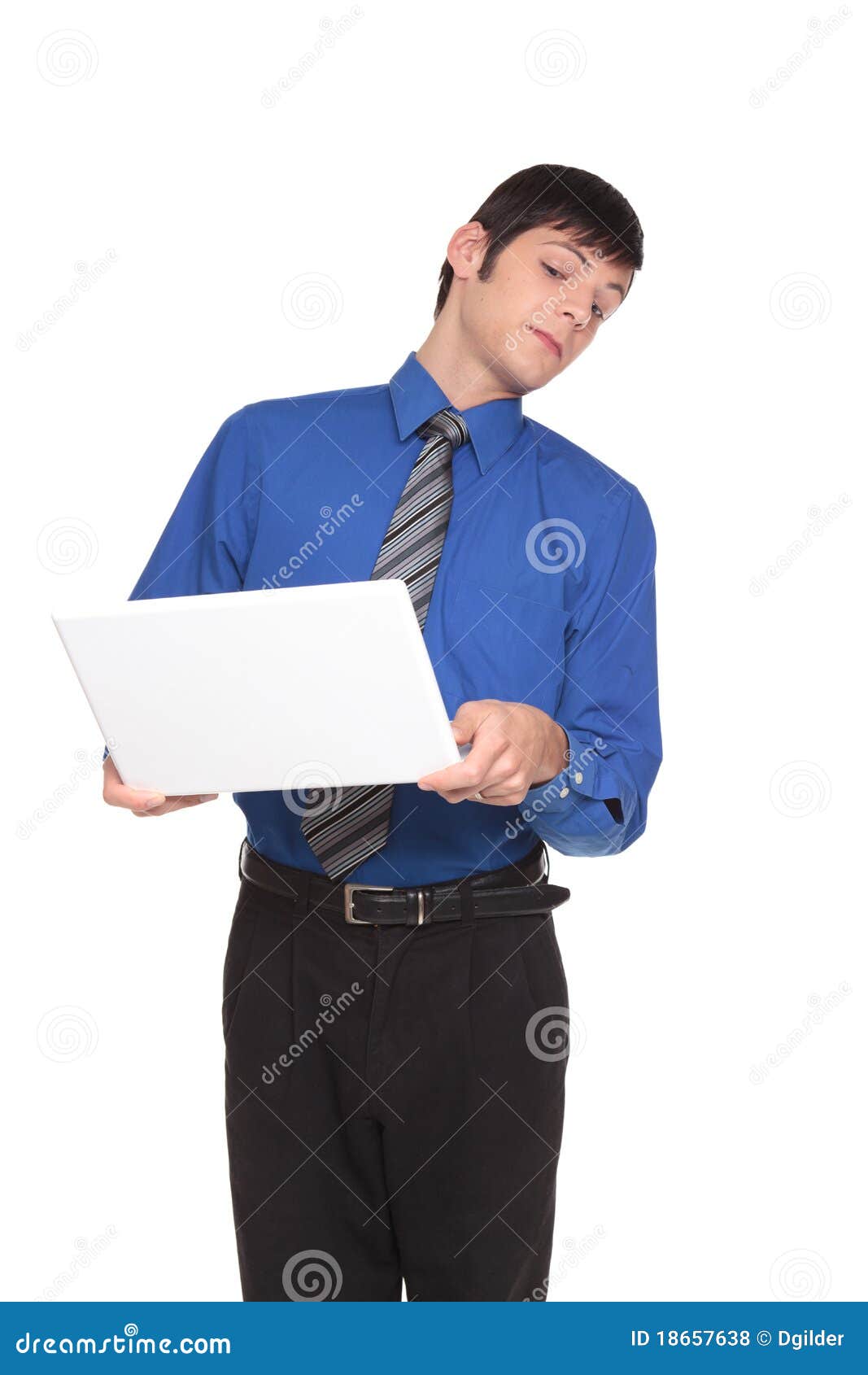 Expressions - Businessman Turning Away from Screen Stock Photo - Image ...