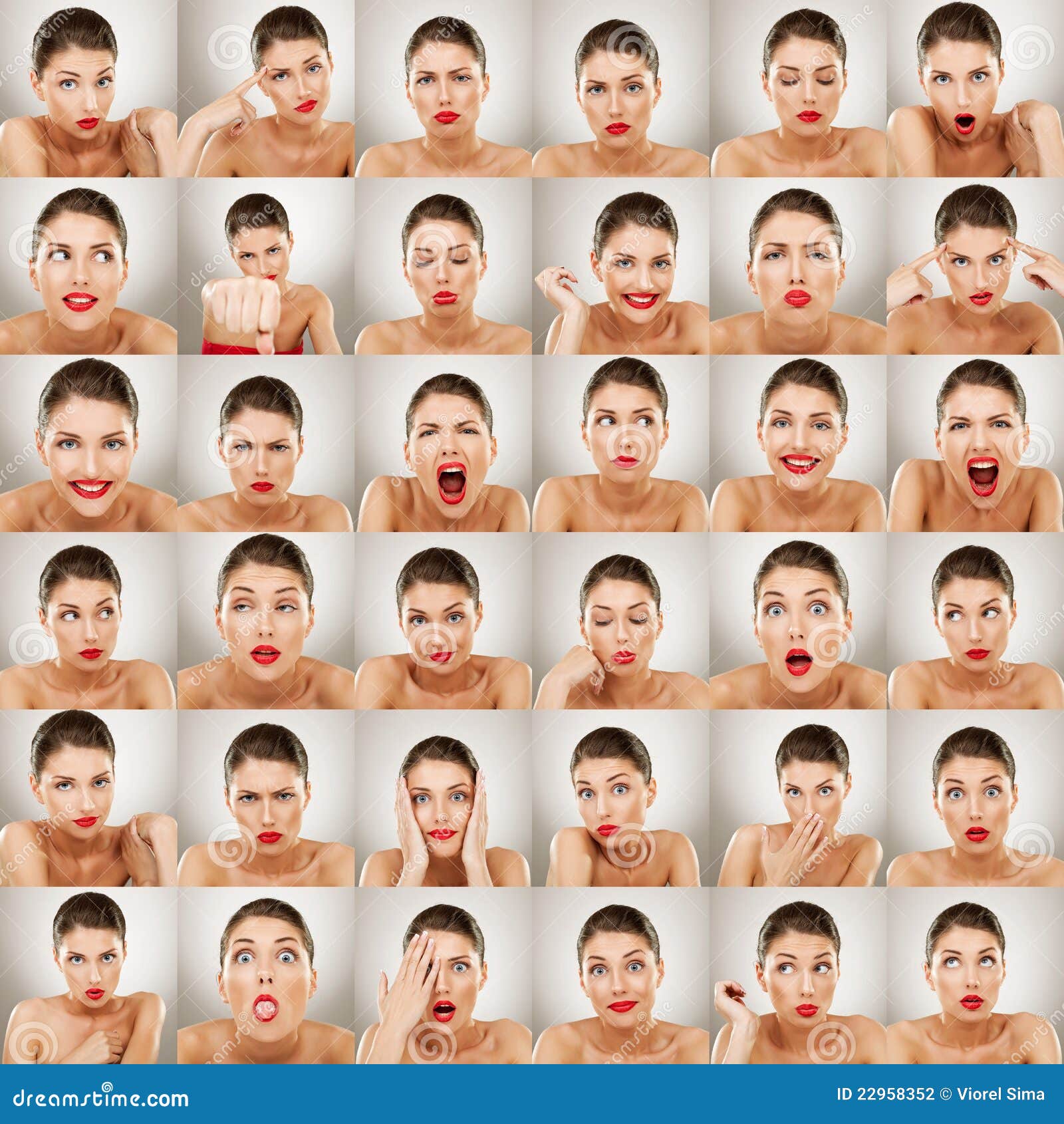 Expressions collage stock photo. Image of beauty, amazed - 22958352