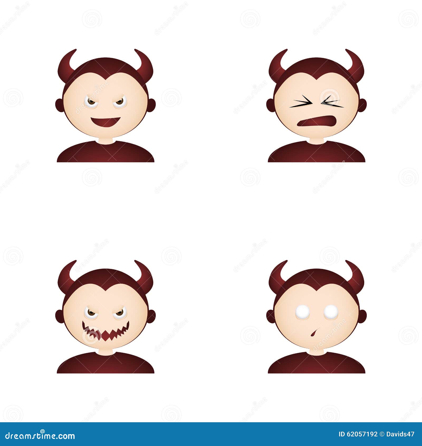 Expressions Du Visage De Diable Illustration Stock - Illustration du ...