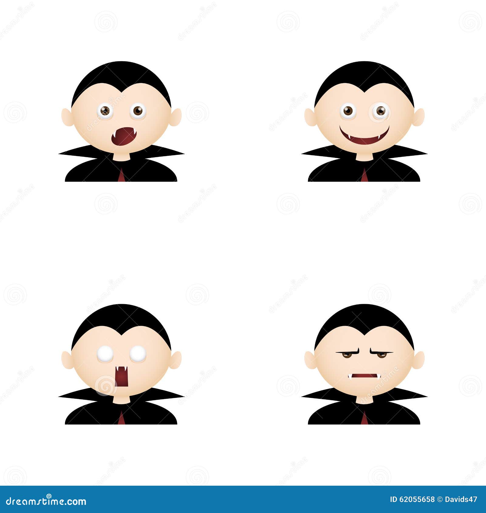Expressions Du Visage De Vampire Illustration de Vecteur - Illustration ...