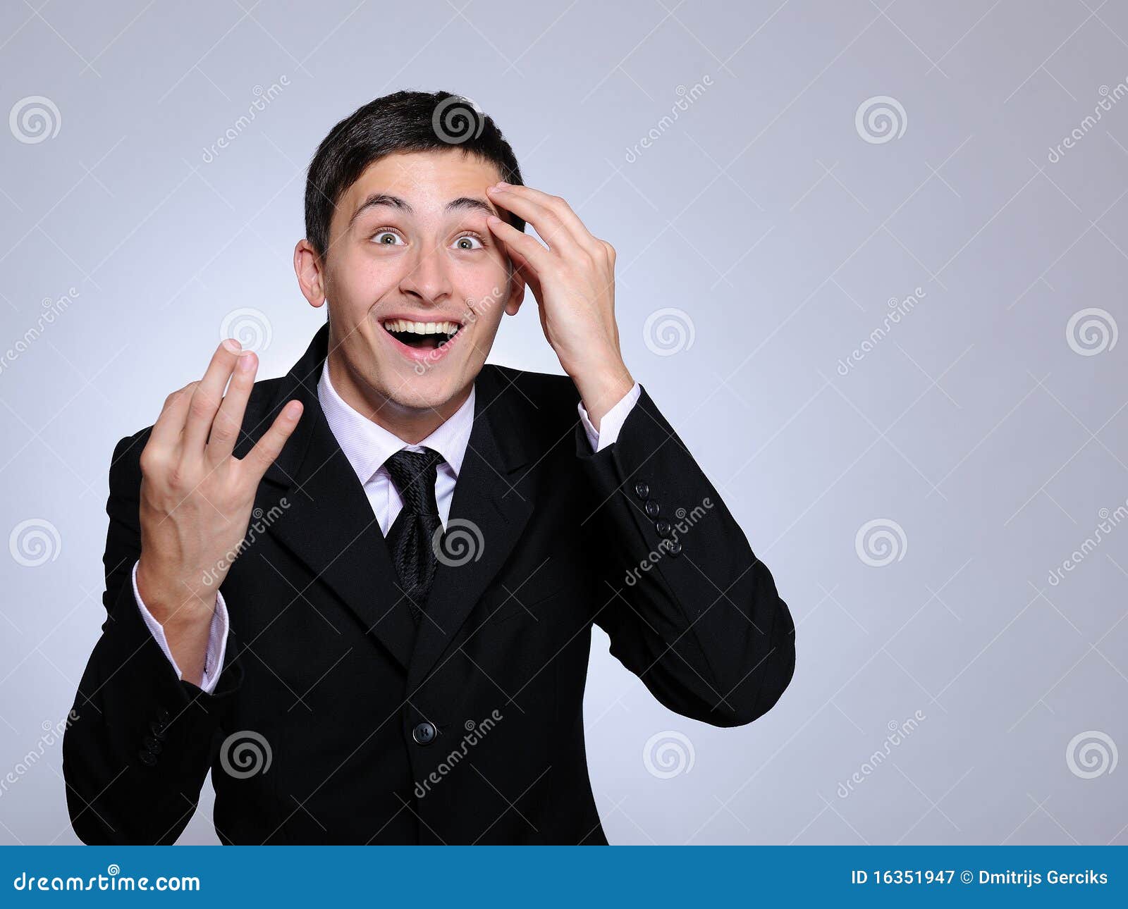 Expressions. Happy Business Man Looking Up Stock Image - Image of ...