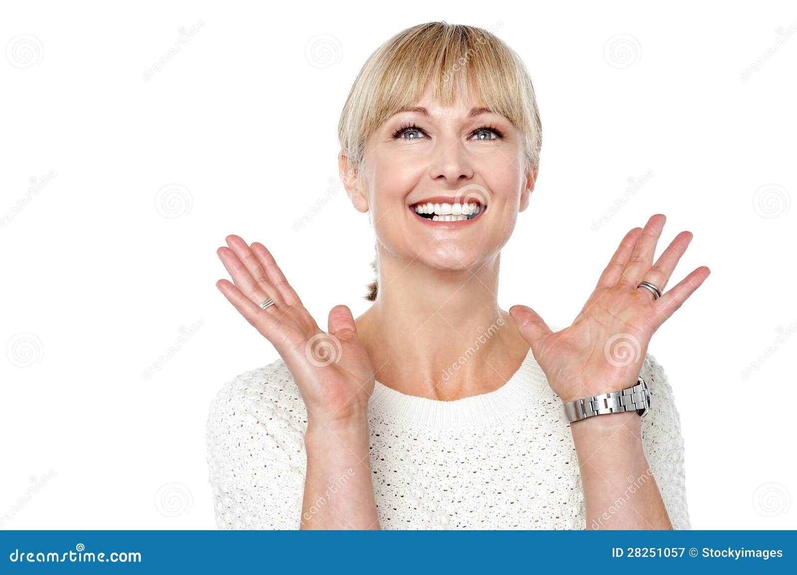 Expressions of a Happy and Content Woman Stock Image - Image of beauty ...