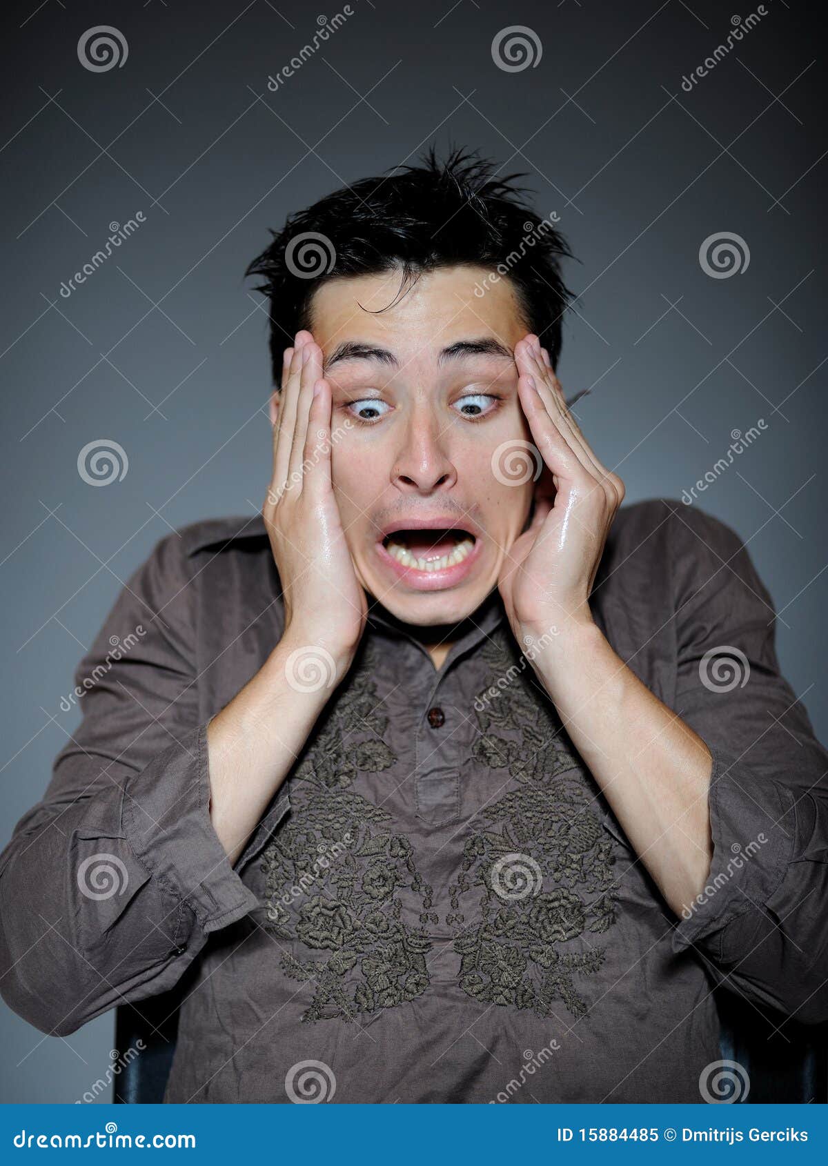 Expressions. Man is Terrified and Feeling Fear Stock Image - Image of ...