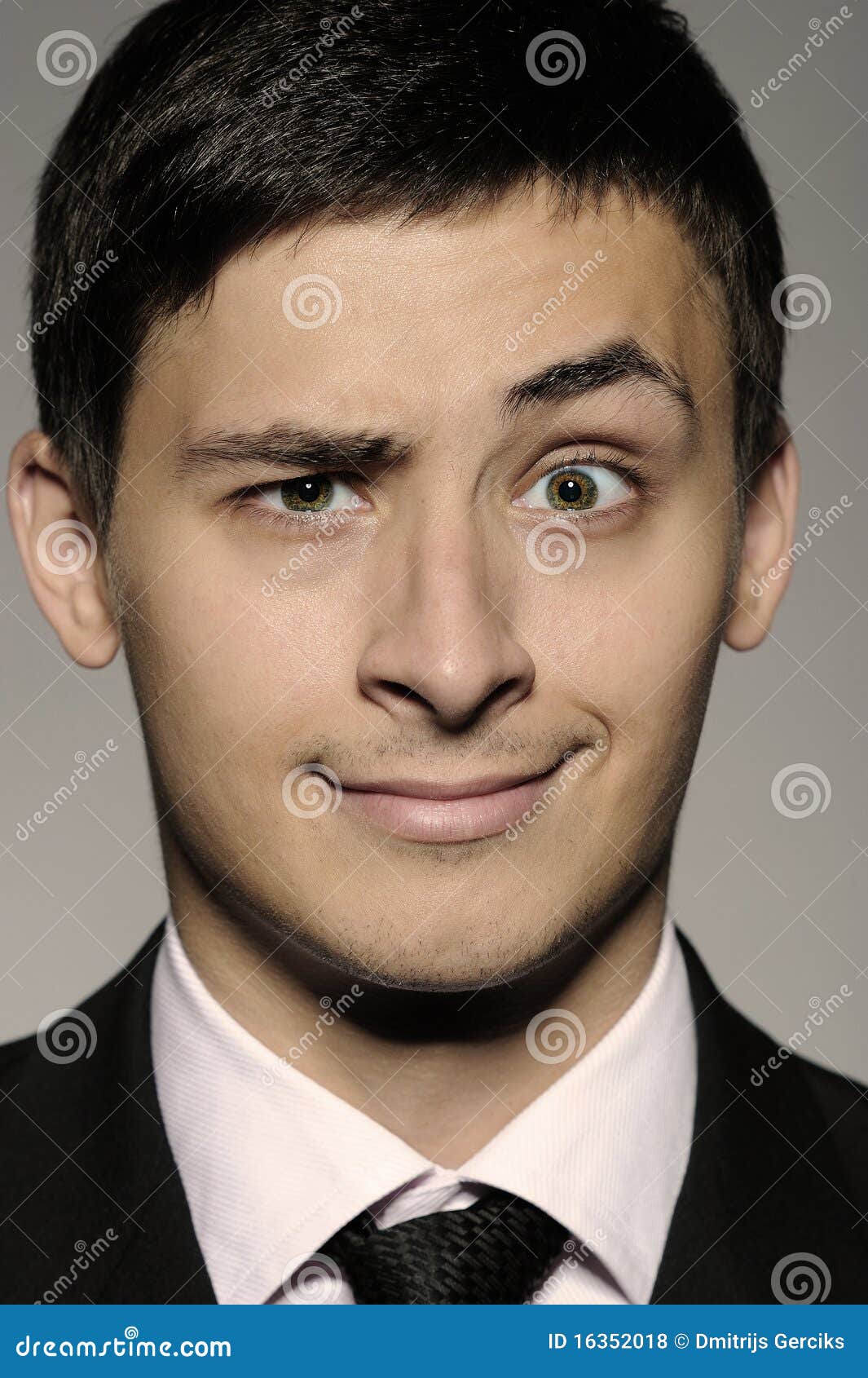 Expressions Young Handsome Satisfied Business Man Stock Photo - Image ...