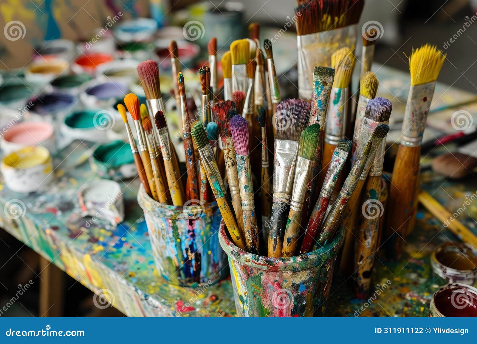 Expressive Art Multicolored Splatter Drawing Tools. Generate Ai Stock ...