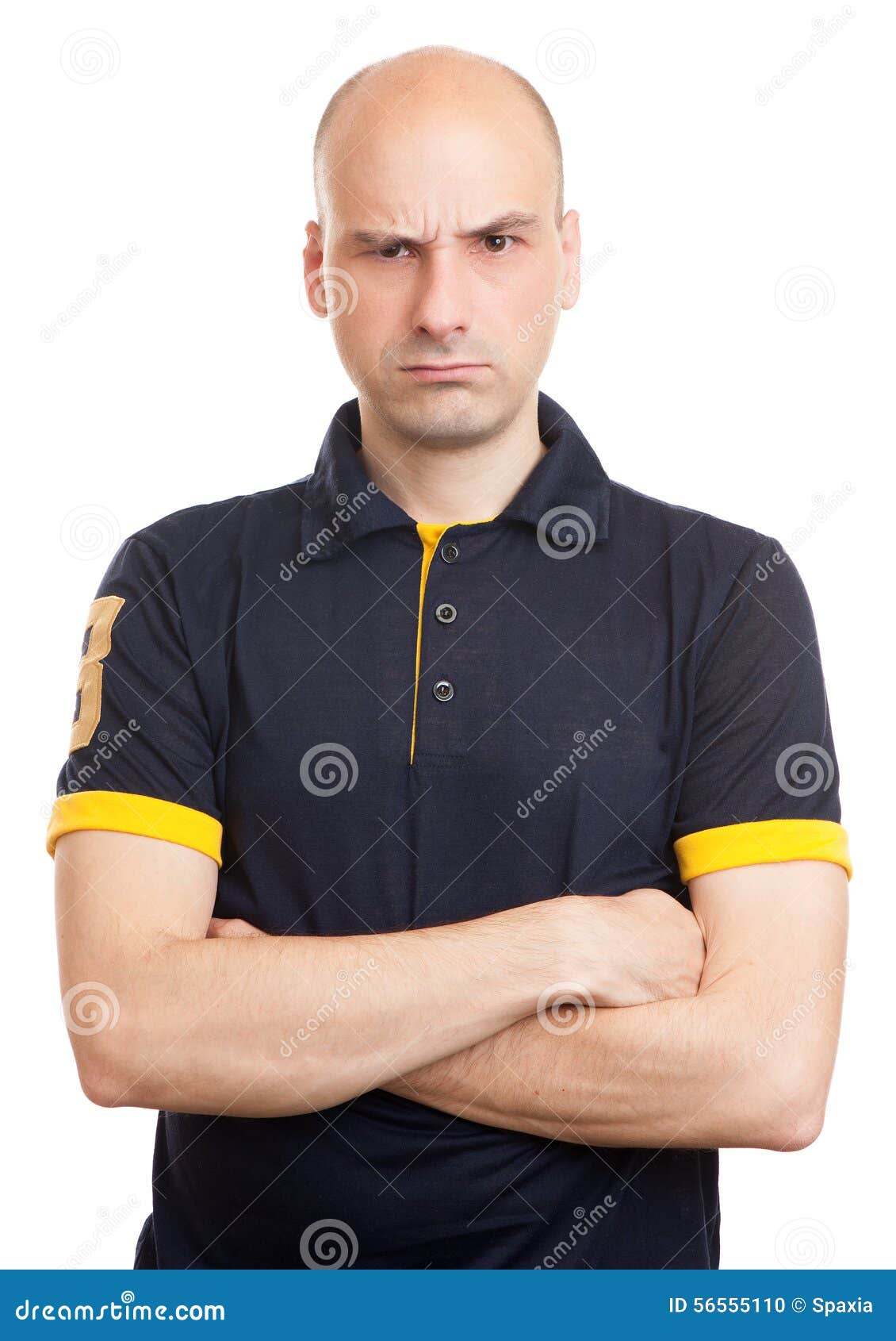 Expressive bald man stock photo. Image of bald, looking - 56555110
