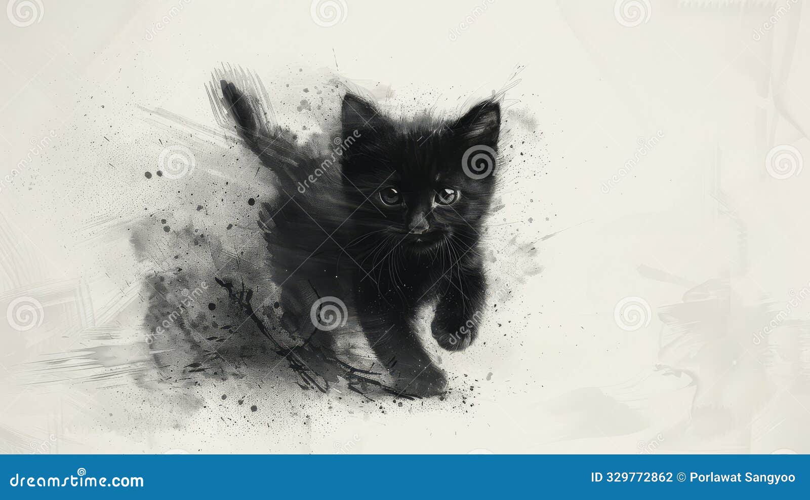 Expressive Kitten In Dress With Picturesque Sakura Backdrop, Kittens ...