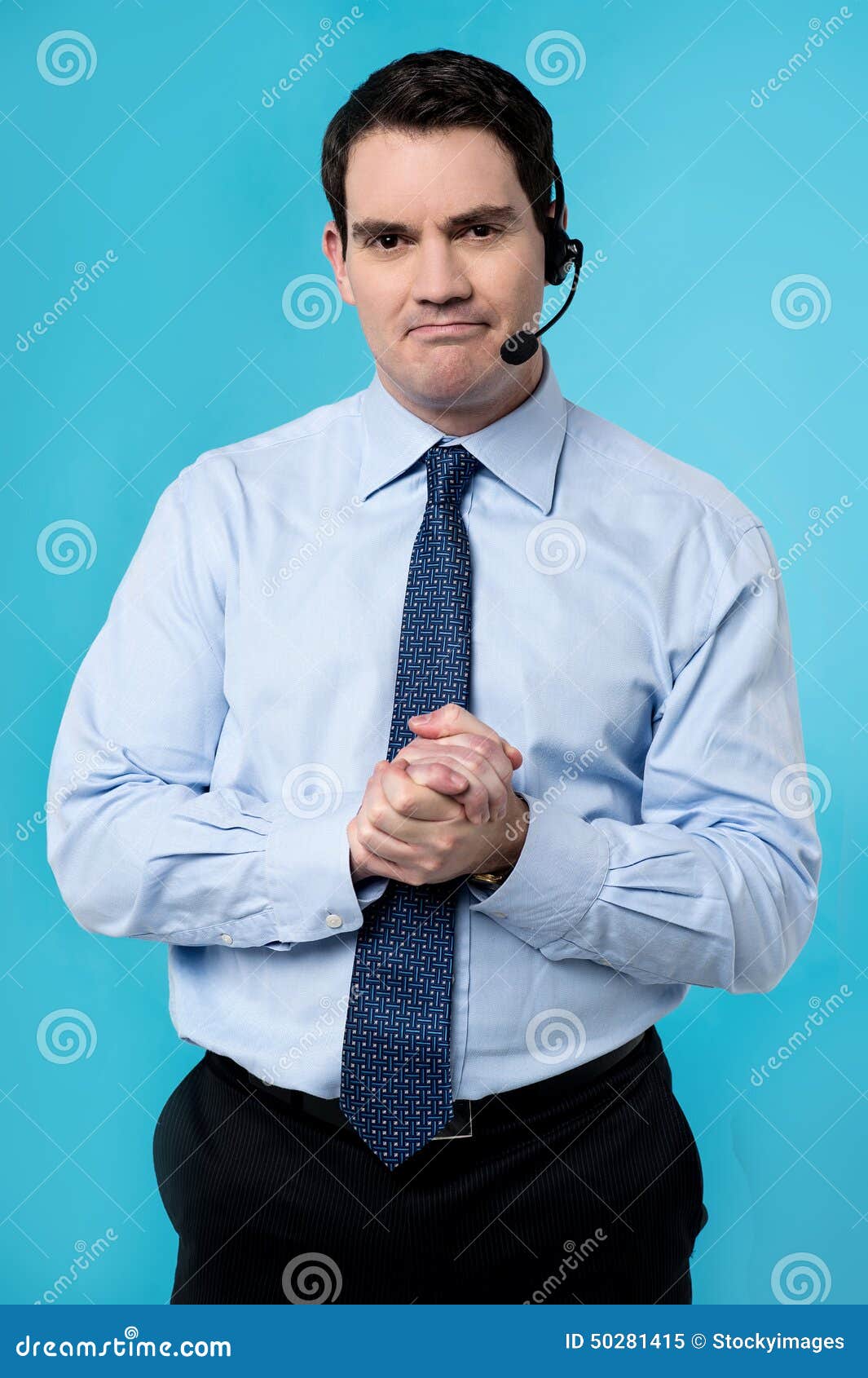 Expressive Call Center Executive Stock Image - Image of professional ...