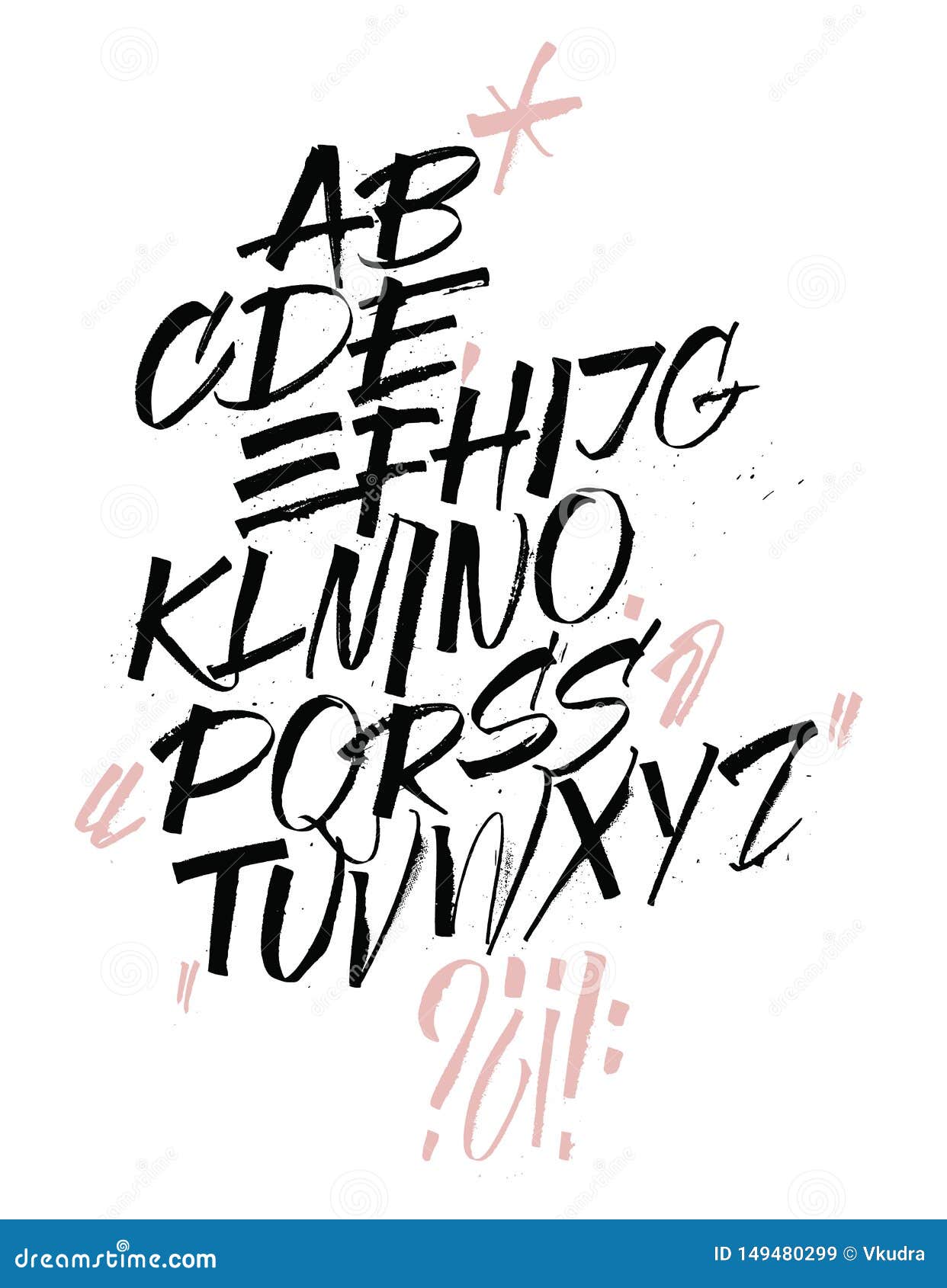 Expressive Calligraphic Script. Capital Letters. Vector Illustration ...