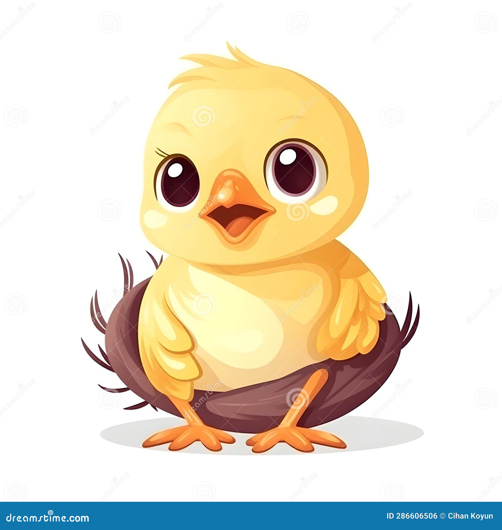 Expressive chick drawing stock illustration. Illustration of wallpaper ...