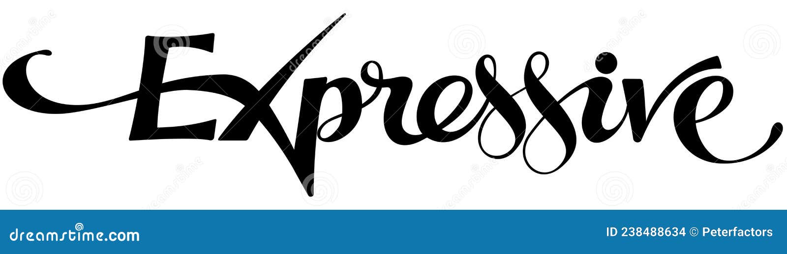 Expressive - Custom Calligraphy Text Stock Vector - Illustration of ...